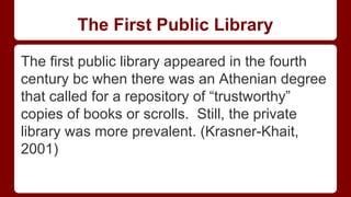 Tabscott history of library 2 | PPT
