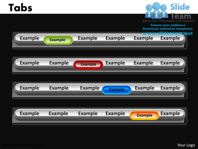 Tabs powerpoint presentation templates. | PPT