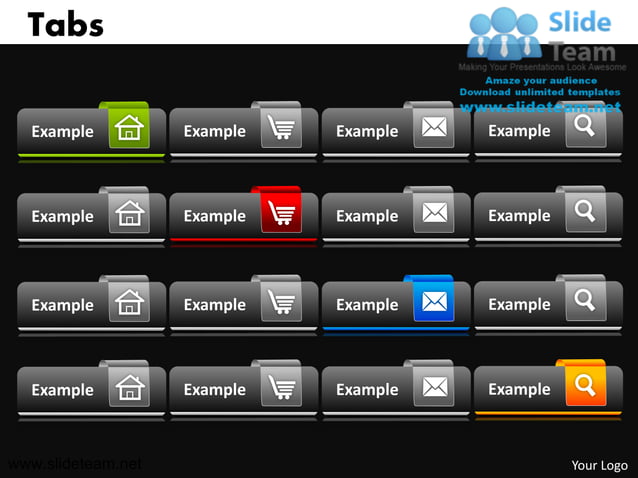 Tabs powerpoint presentation templates. | PPT