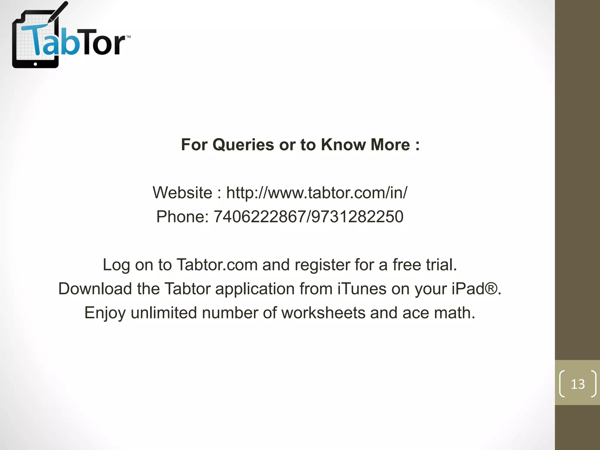 Tabtor Math- App With a Human Touch--NYT | PPTX | Tablets and E-readers | Consumer Electronics