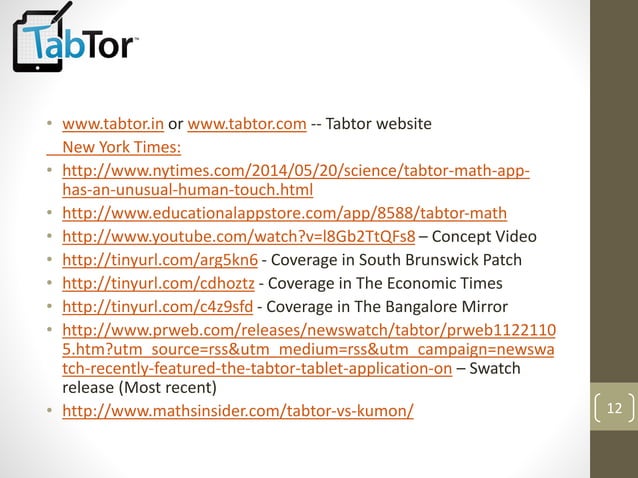 Tabtor Math- App With a Human Touch--NYT | PPTX | Tablets and E-readers | Consumer Electronics