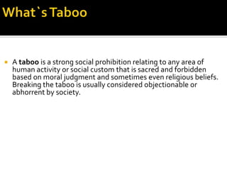 Tabu | PPTX | Religion & Spirituality