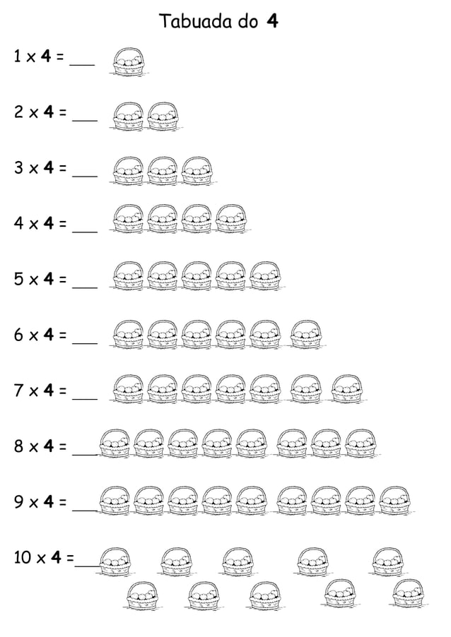 Tabuada do 4 | DOC