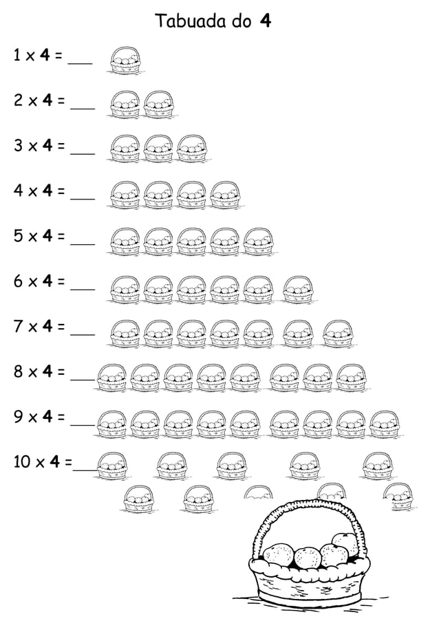 Tabuada do 4 | PDF