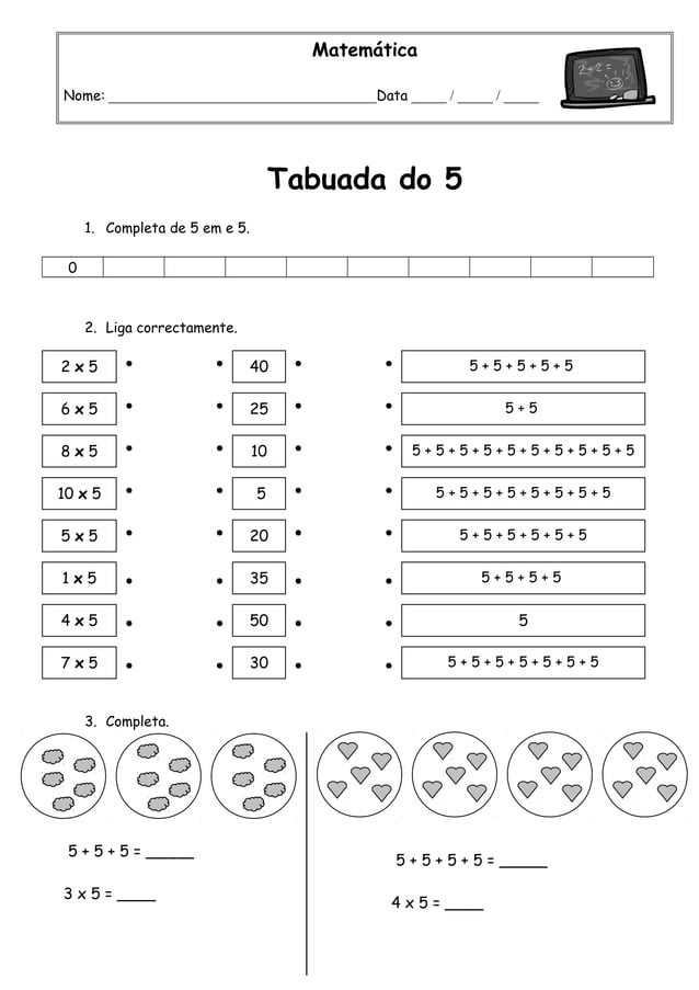 Tabuada do 5 | PDF