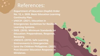 Education in Emergencies Continuity Plan | PPTX
