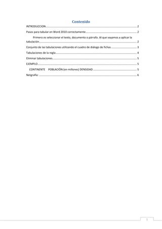 Tabulaciones en word | PDF