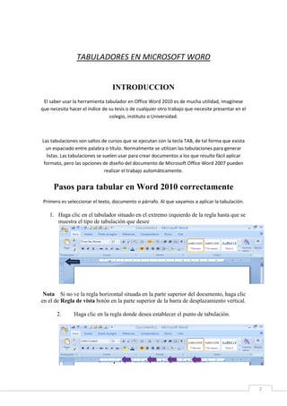 Tabulaciones en word | PDF