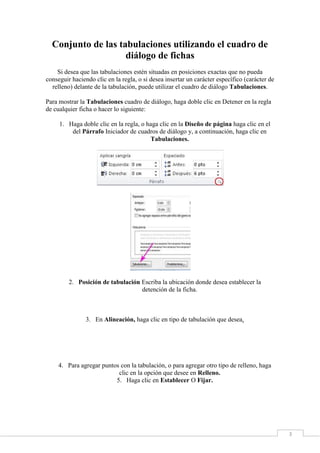 Tabulaciones en word | PDF