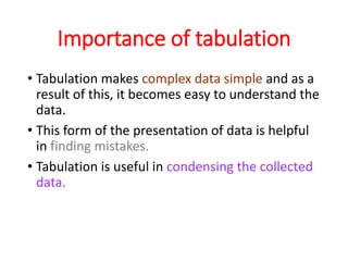 Tabulation | PPTX | Databases | Computer Software and Applications