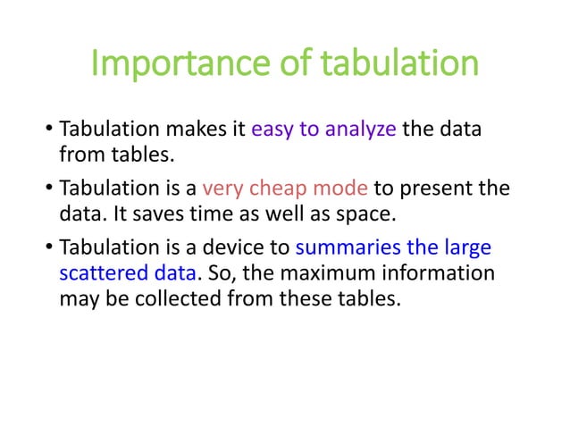 Tabulation | PPTX | Databases | Computer Software and Applications