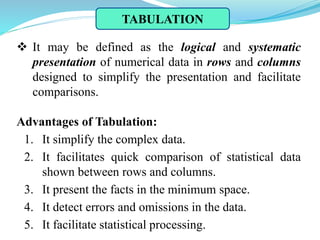 Tabulation | PPT | Databases | Computer Software and Applications