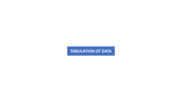 Tabulation in business statistics, presentation of data | PPT