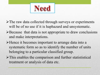 #2 Classification and tabulation of data | PPTX