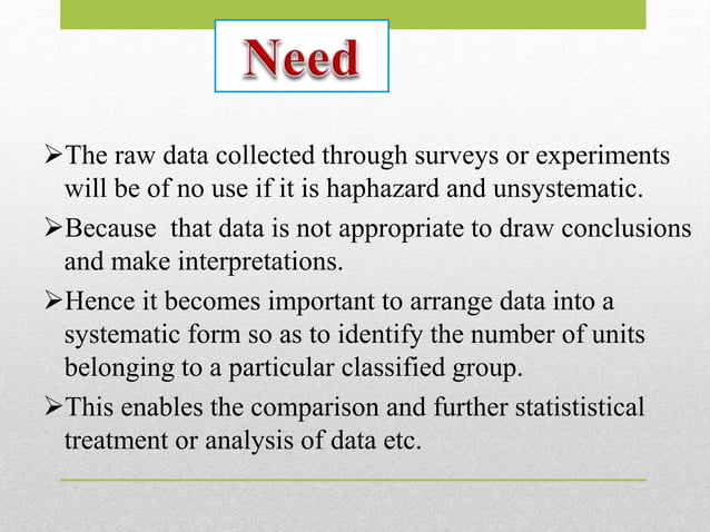 #2 Classification and tabulation of data | PPTX | Databases | Computer Software and Applications