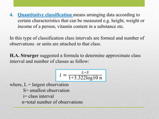 #2 Classification and tabulation of data | PPTX