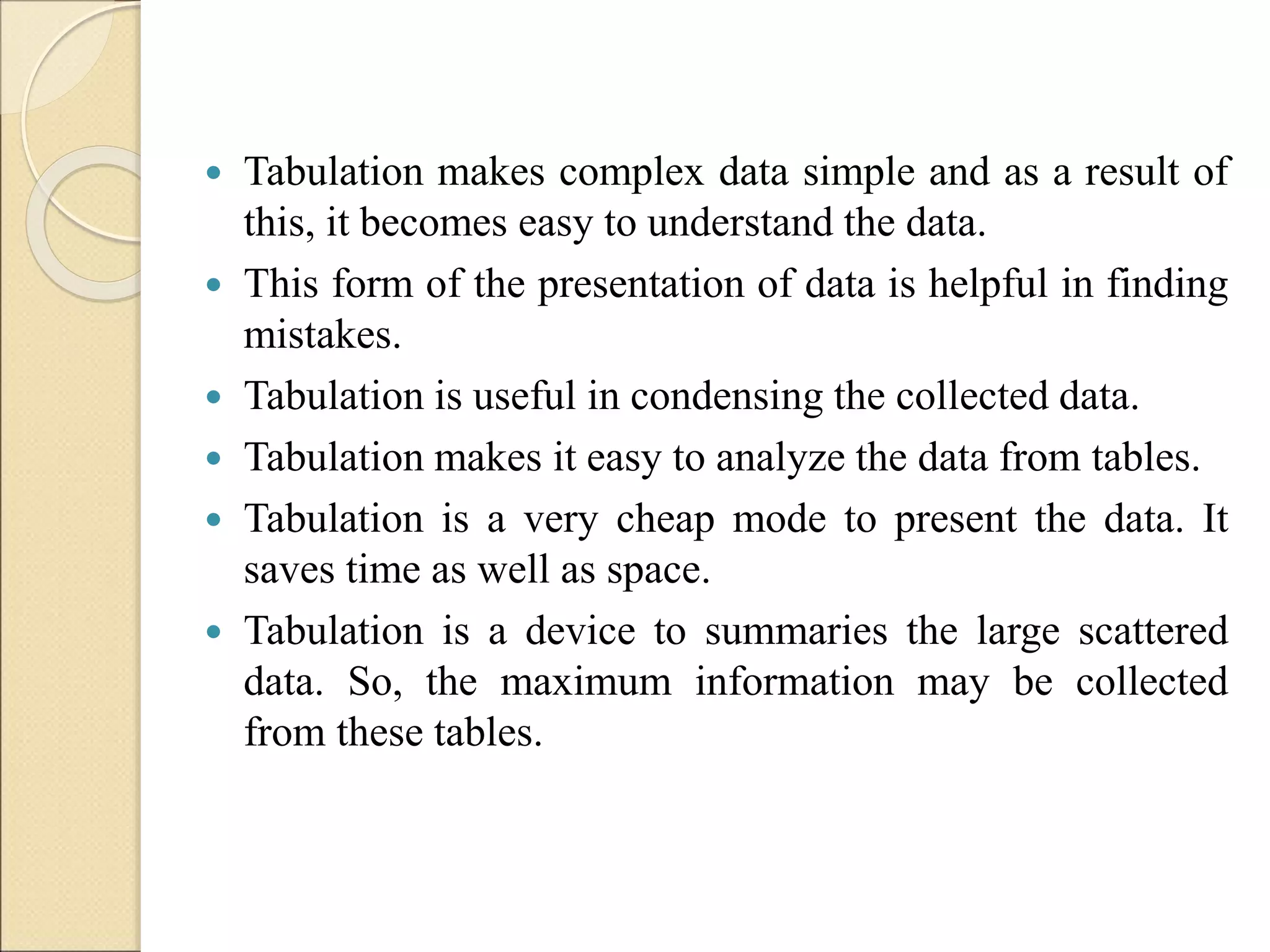 Tabulation | PPTX | Databases | Computer Software and Applications