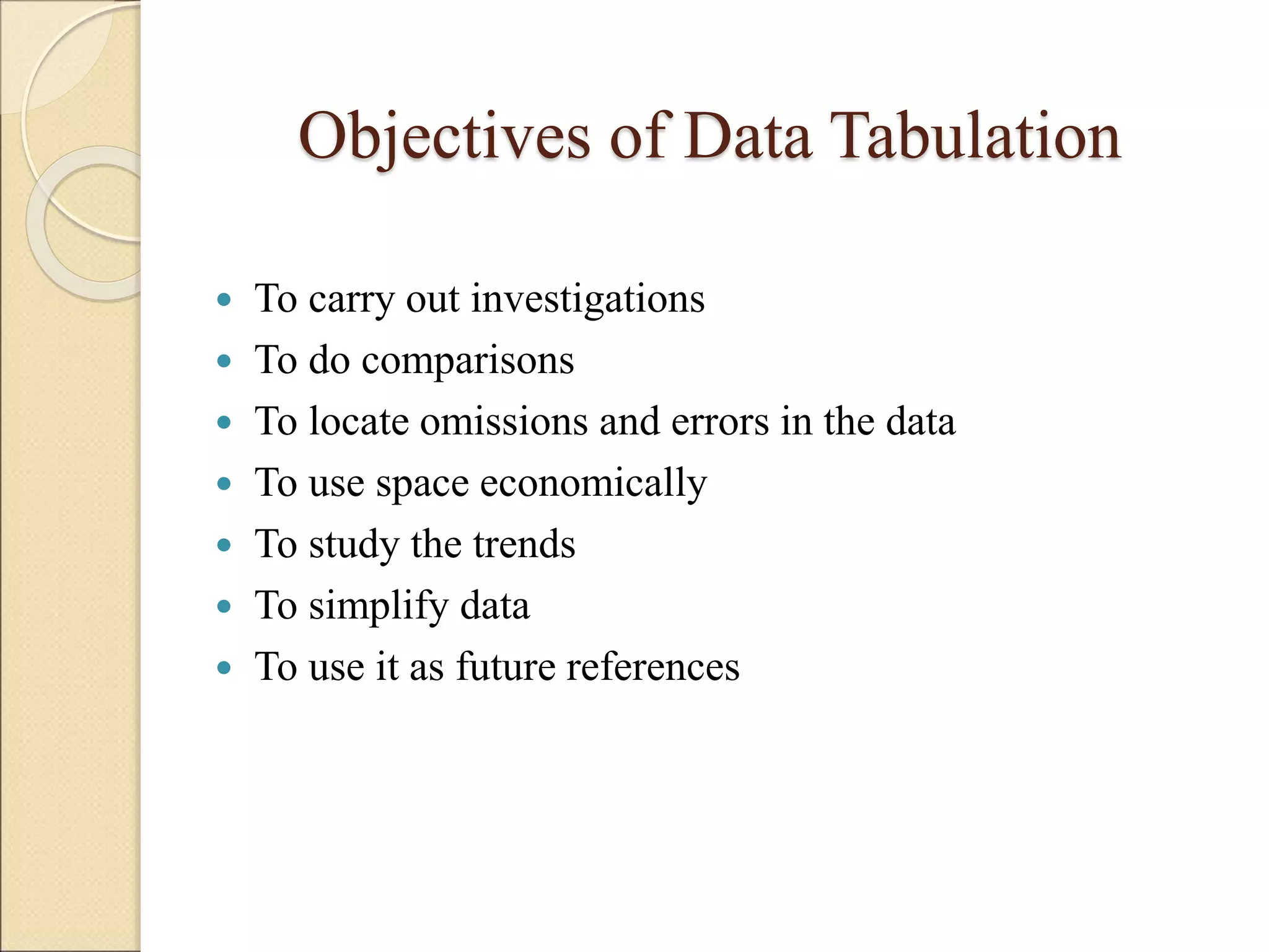Tabulation | PPTX | Databases | Computer Software and Applications