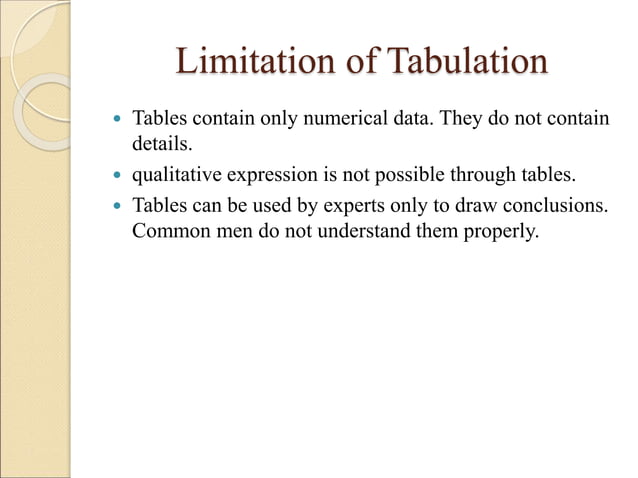 Tabulation | PPTX | Databases | Computer Software and Applications