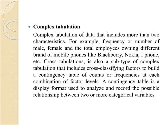 Tabulation | PPTX | Databases | Computer Software and Applications