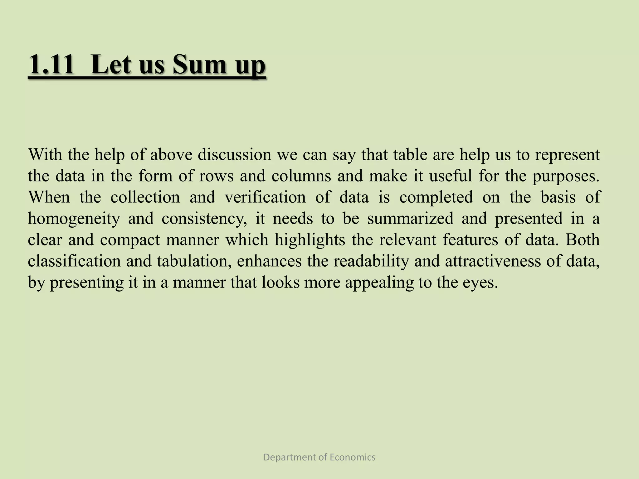 Tabulation Of Data Pptx Databases Computer Software And Applications