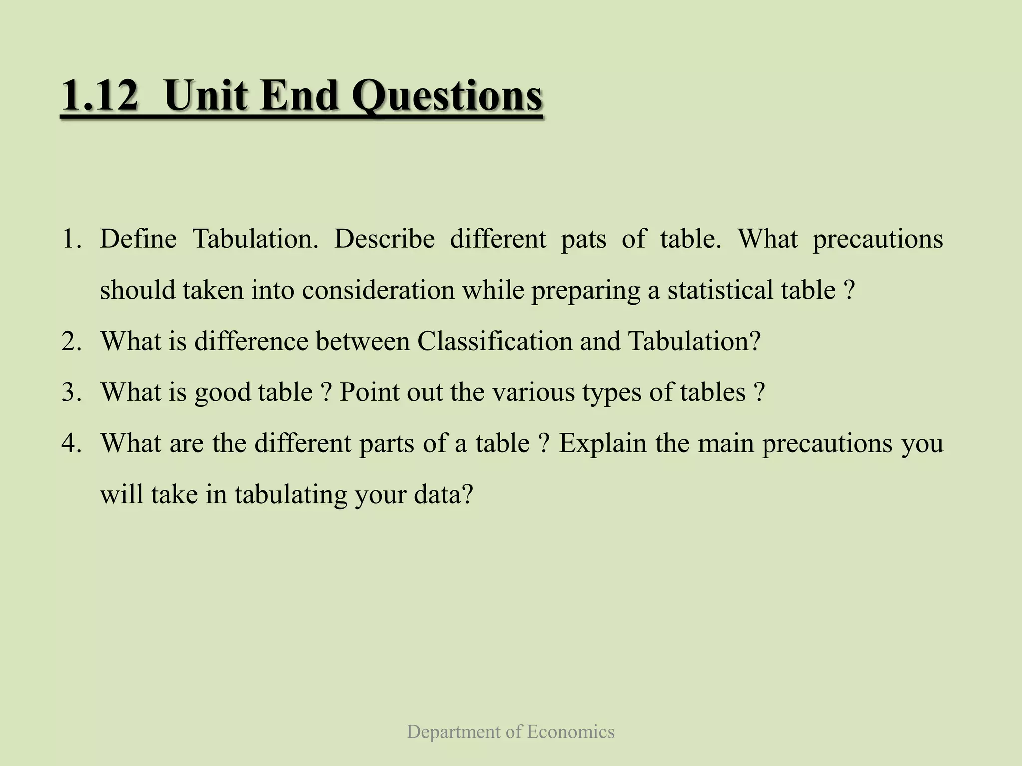 Tabulation Of Data Pptx Databases Computer Software And Applications