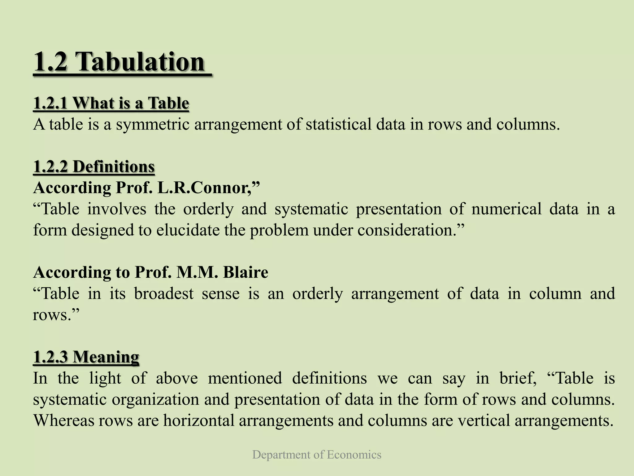 Tabulation of data | PPTX
