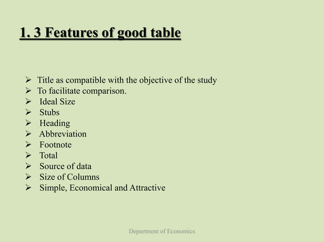 Tabulation of data | PPTX | Databases | Computer Software and Applications