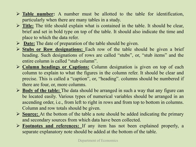 Tabulation of data | PPTX | Databases | Computer Software and Applications
