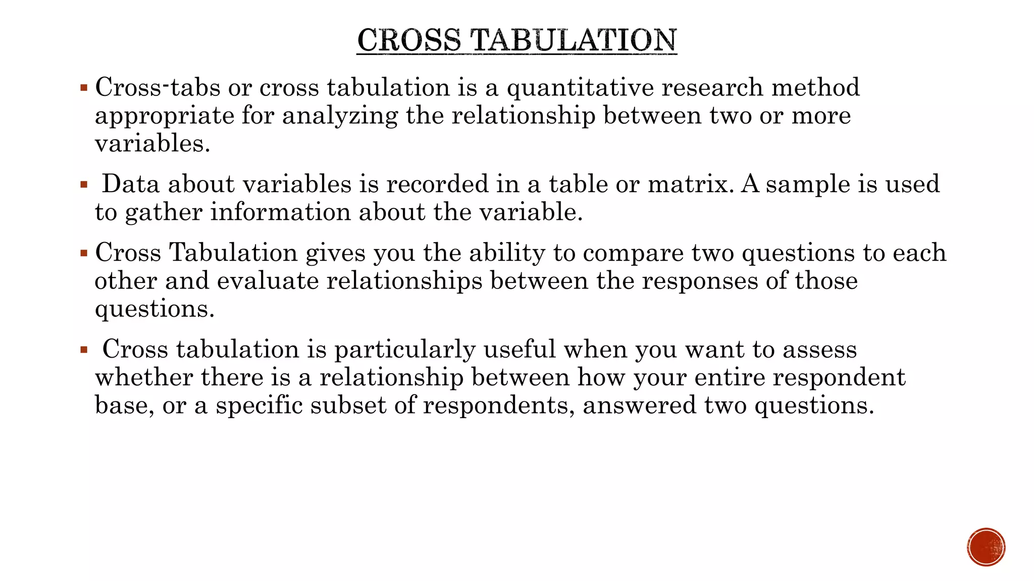 Tabulation of data-Development of Research Instrument/ Tool and Analysis | PPTX