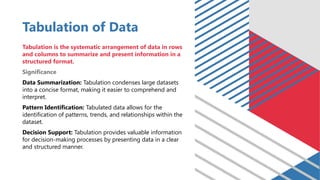 Tabulation of Data - tables and its making process | PPTX