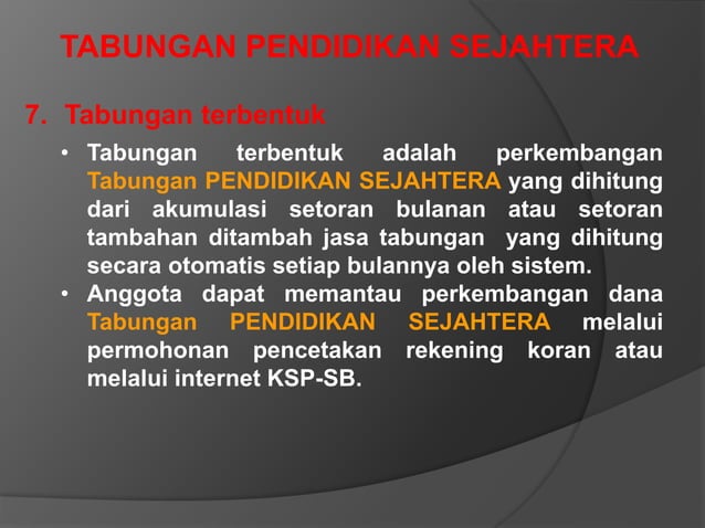 Tabungan pendidikan sejahtera copy 1 | PPTX