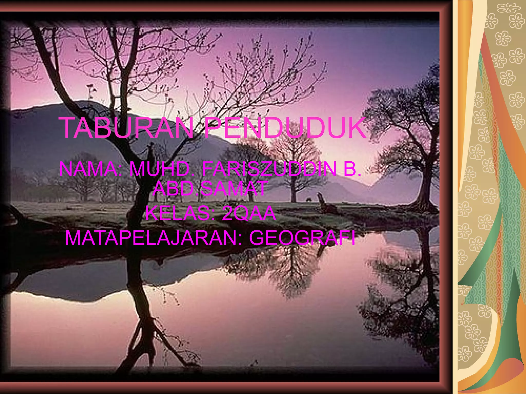 Taburan Penduduk di Malaysia | PPT