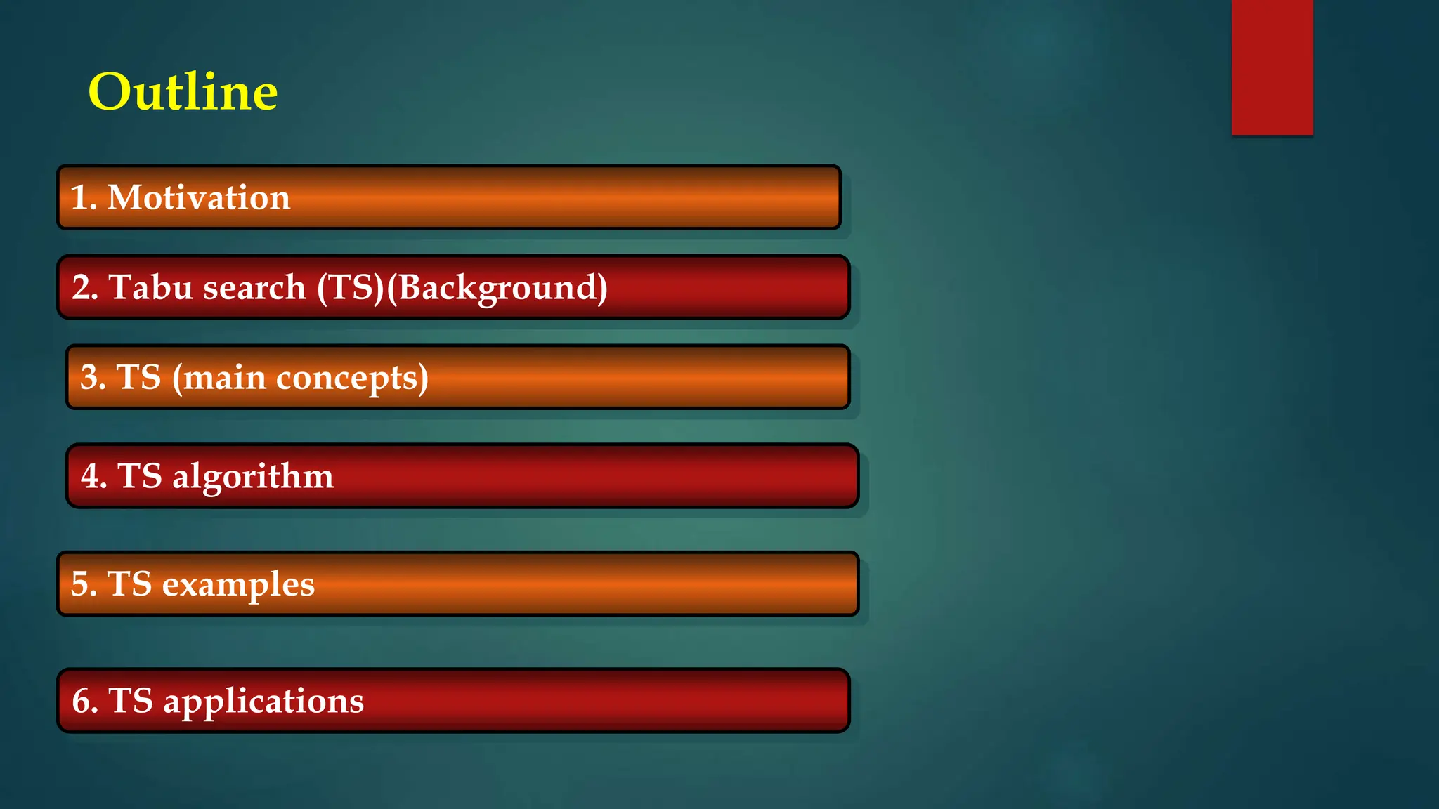 Tabu search algorithm (Meta-heuristics).pptx | Search | Internet