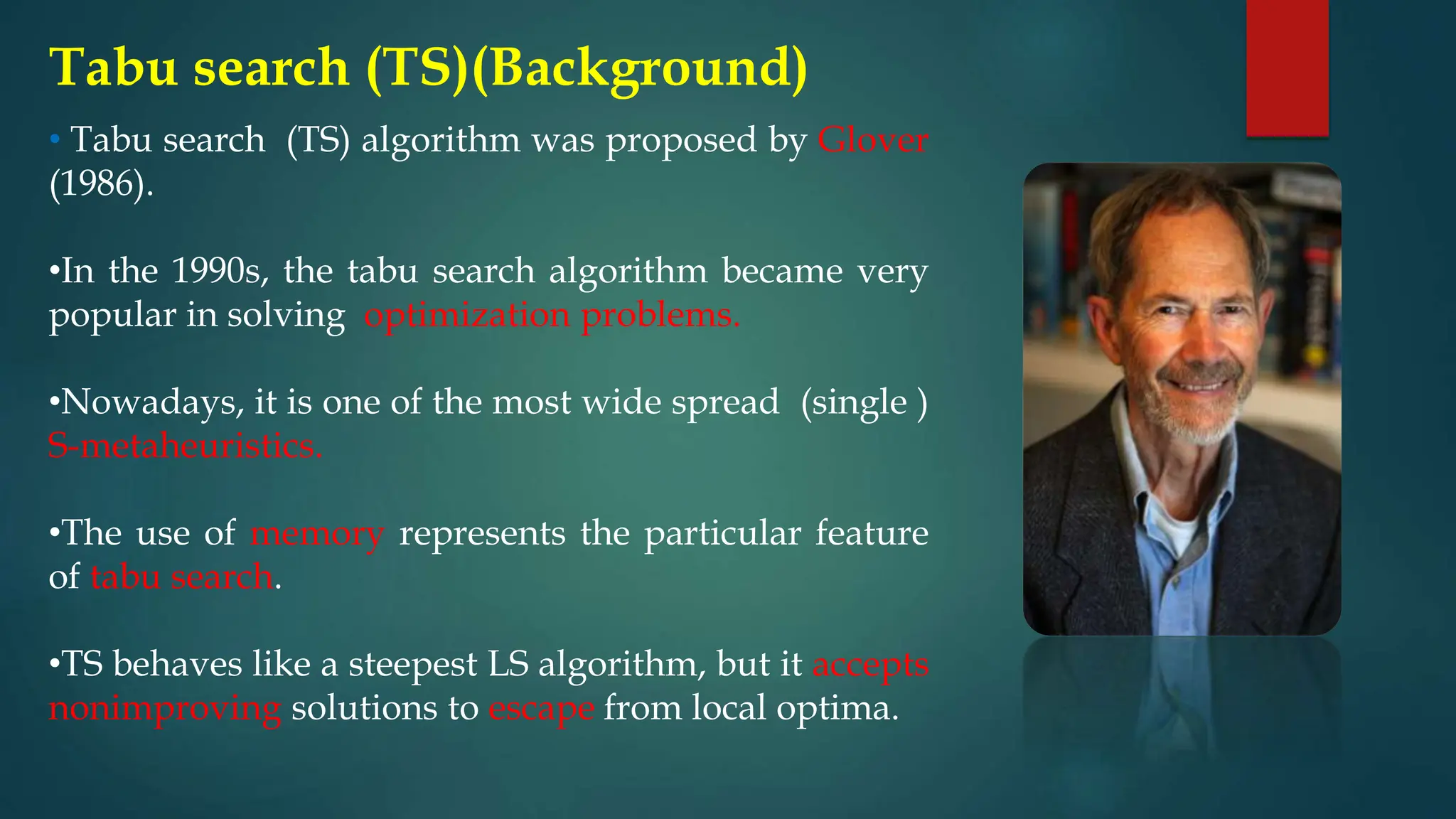 Tabu search algorithm (Meta-heuristics).pptx | Search | Internet