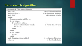 Tabu search algorithm (Meta-heuristics).pptx