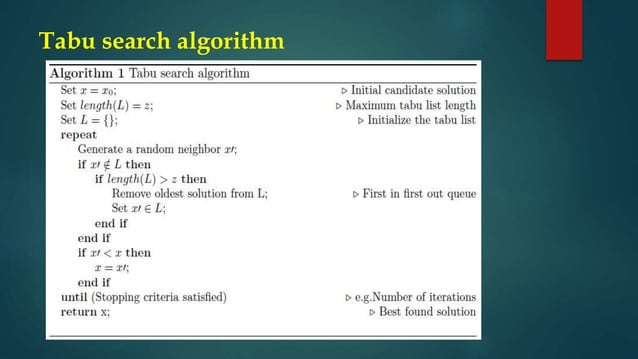 Tabu Search Algorithm Meta Heuristics Pptx