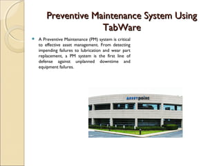 TabWare - Preventive Maintenance Software | PPT
