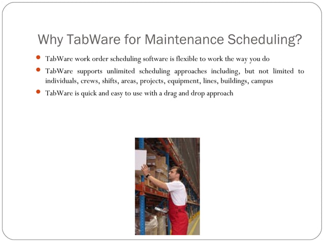TabWare Maintenance Scheduling Software | PPT