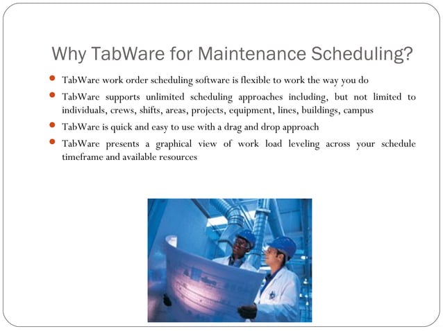 TabWare Maintenance Scheduling Software | PPT
