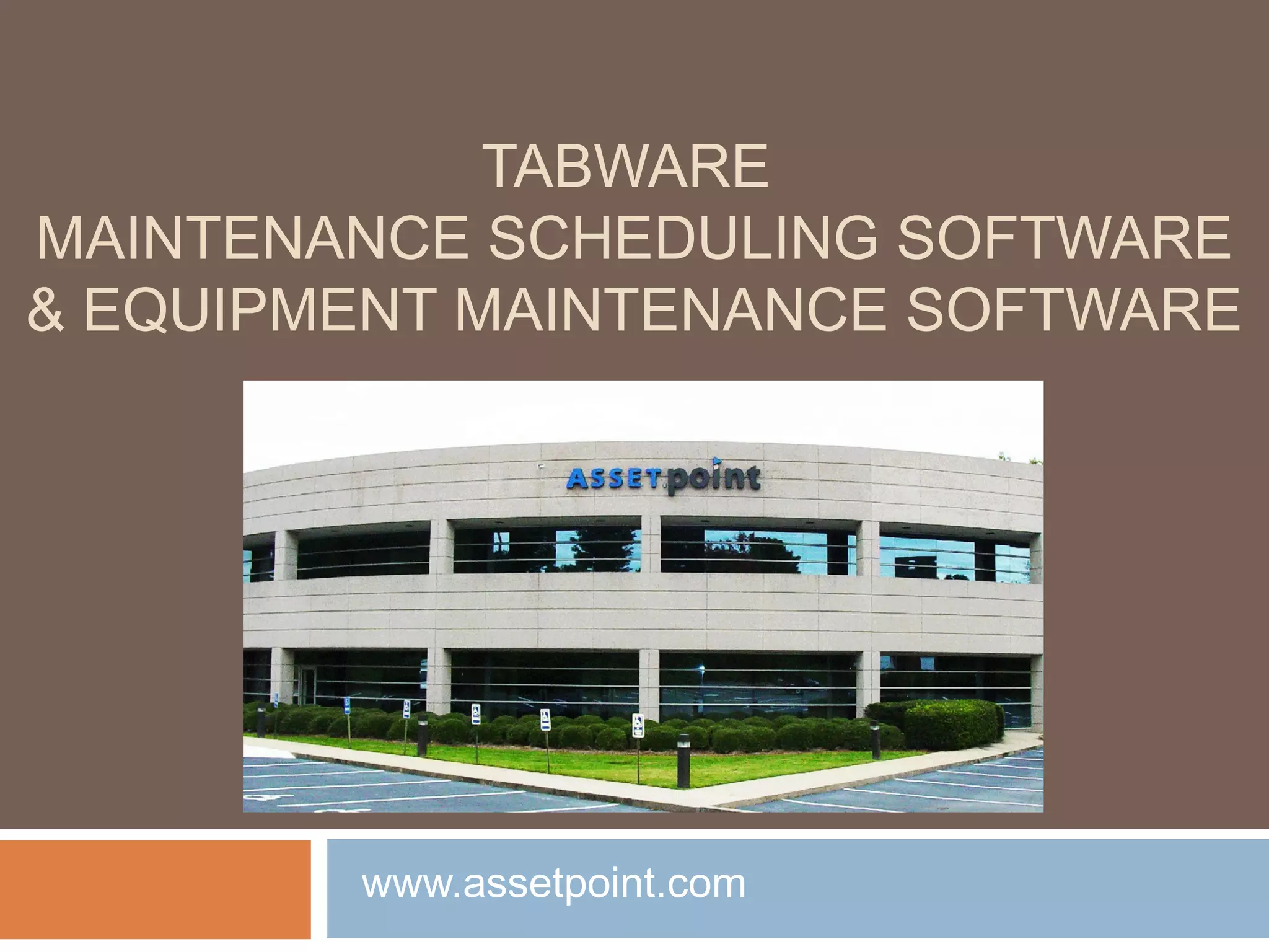 Tab ware maintenance scheduling software & equipment maintenance ...