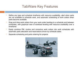 Tab ware maintenance scheduling software & equipment maintenance ...