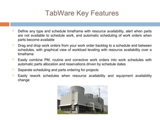 Tab ware maintenance scheduling software & equipment maintenance ...