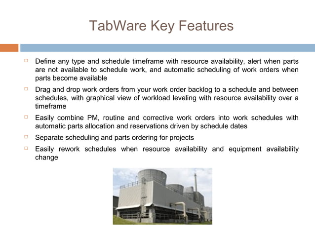 Tab ware maintenance scheduling software & equipment maintenance ...