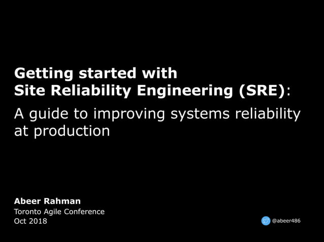 Getting started with Site Reliability Engineering (SRE) | PDF | Computer Software and ...