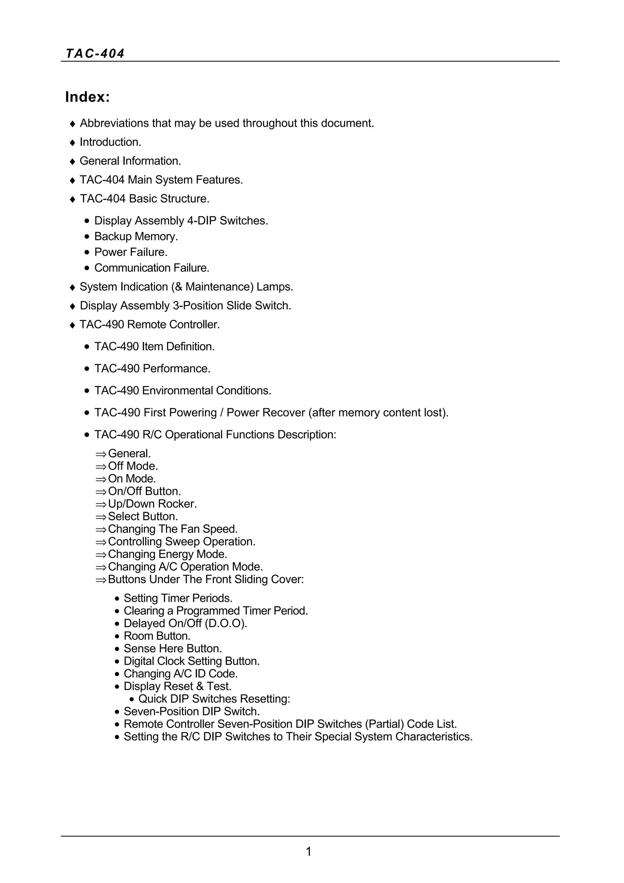 Tac404 electronic control_family_specifications | PDF