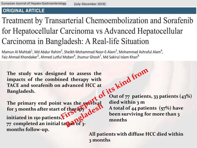 TACE- As a management option of HCC.pptx | Blood Disorders | Diseases and Conditions