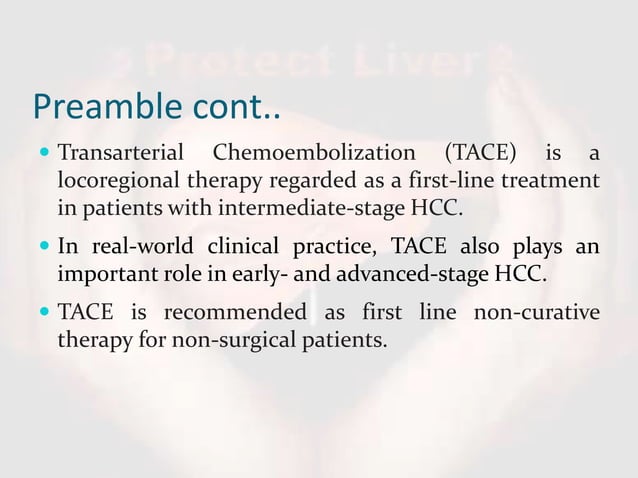 TACE- As a management option of HCC.pptx | Blood Disorders | Diseases ...