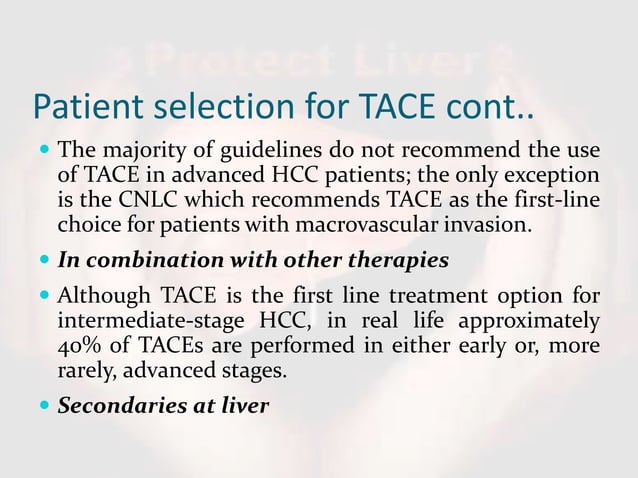 TACE- As a management option of HCC.pptx | Blood Disorders | Diseases ...