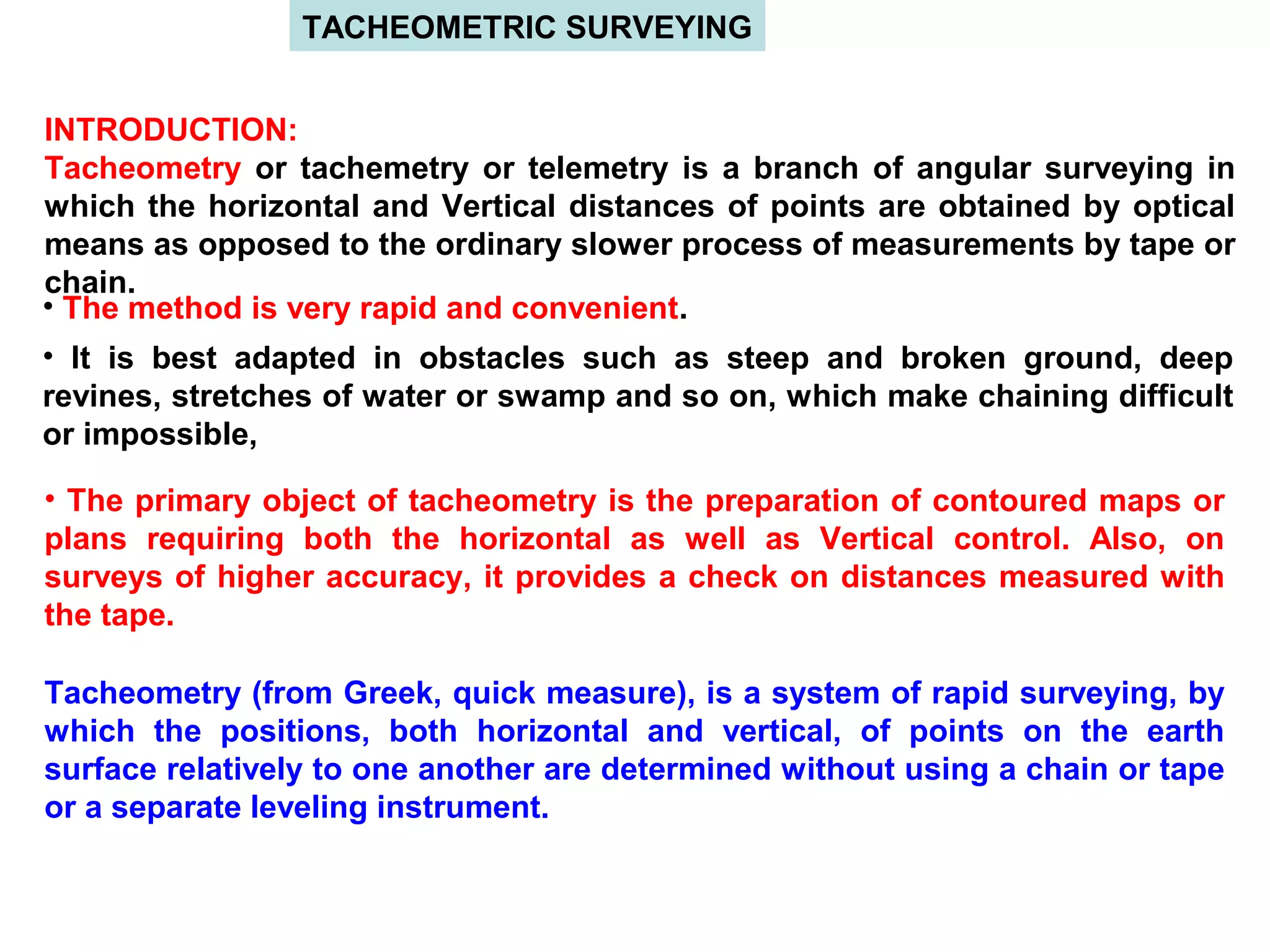 Tacheometric surveying | PPT